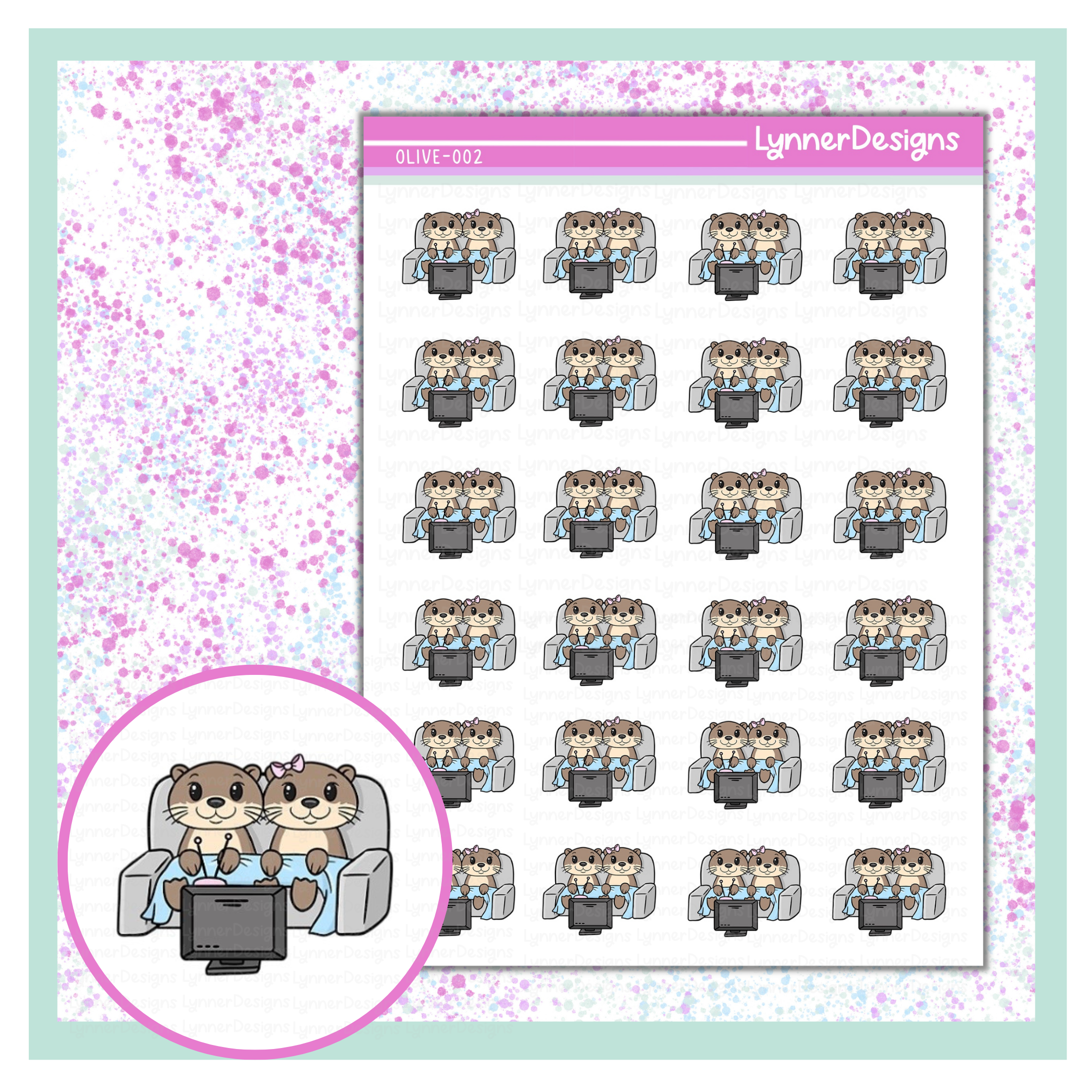 Olive 002 - Couple Watching TV – LynnerDesigns