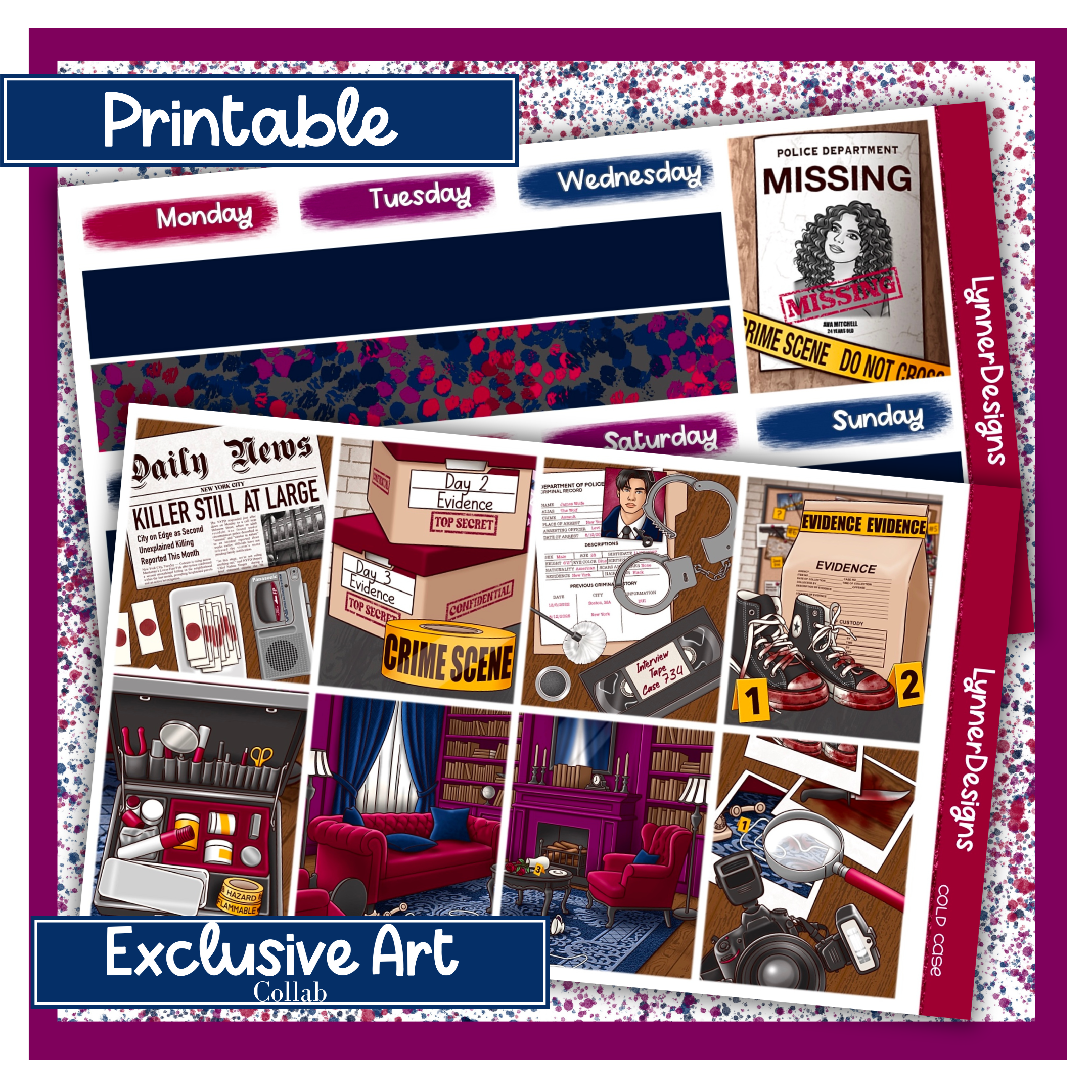 Printable - Cold Case - Vertical Weekly Kit – LynnerDesigns