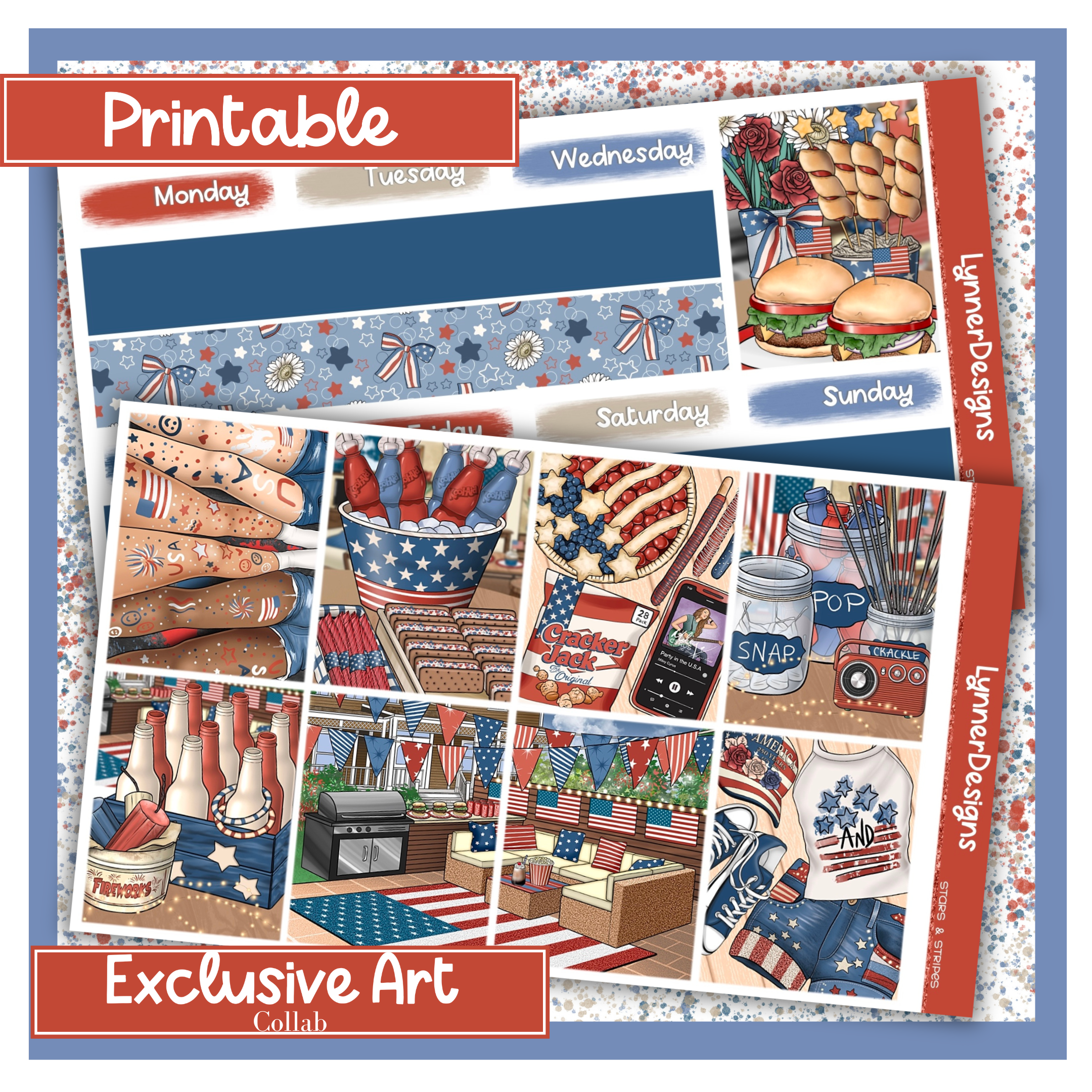 Printable - Stars & Stripes - Vertical Weekly Kit – LynnerDesigns