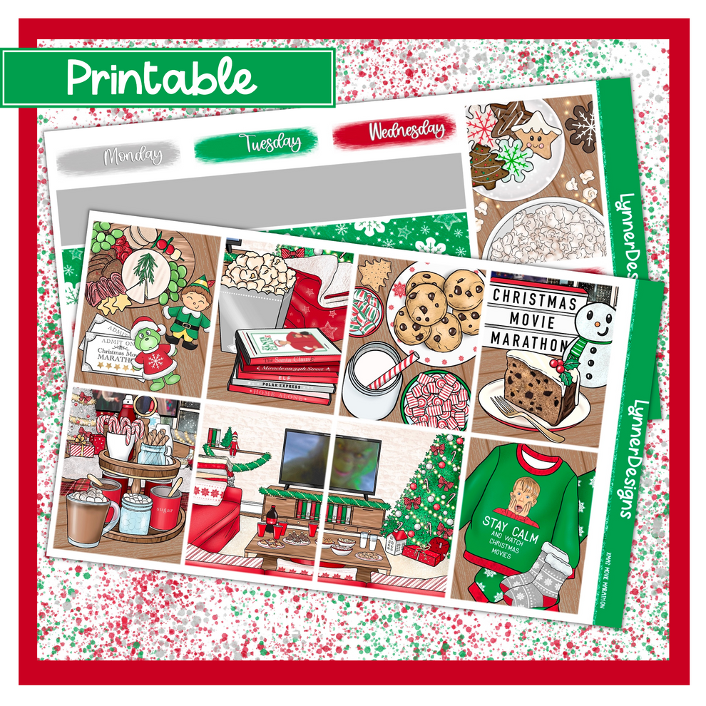 Printable - Xmas Movie Marathon Weekly Kit – LynnerDesigns